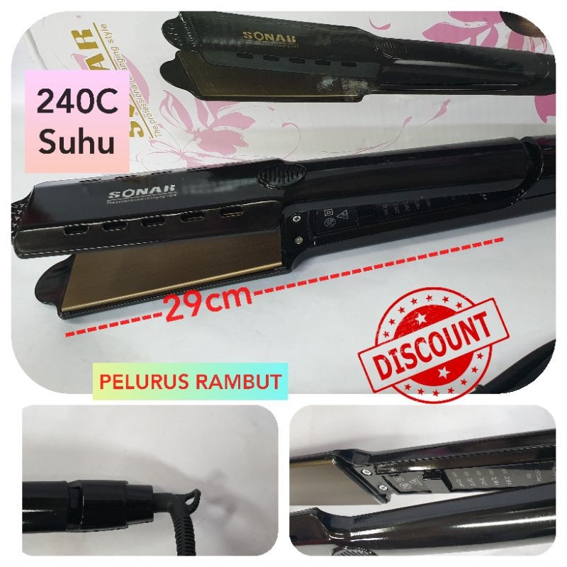 Sonar Hair Straightener Tool SN-8099 Wide Plate Rebonding Curly Curling ...