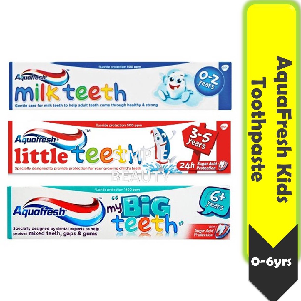 Aquafresh Baby Toothpaste 50ml Milk Teeth/Little Teeth/My Big Teeth ...
