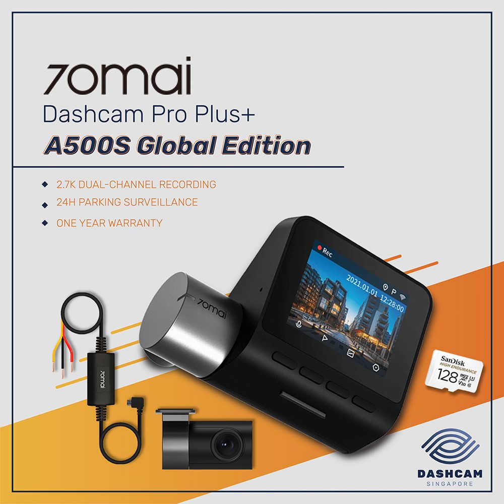 70mai Dashcam Pro Plus+ [Global Edition] | A500S (2021 model) | Shopee ...