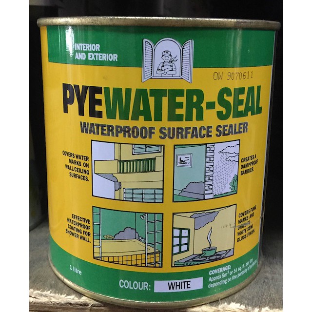 PYE Water-Seal (Waterproof Surface Sealer) 1L White for interior and ...