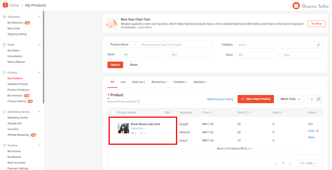 Adding Variations for Your Products | Shopee MY Seller Education Hub