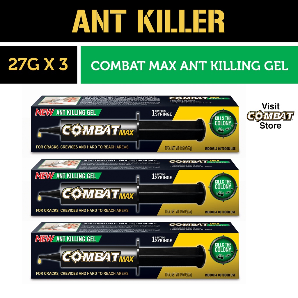 [Bundle of 3] Combat MAX Ant Killing Gel Bait, 27 grams | Shopee Singapore