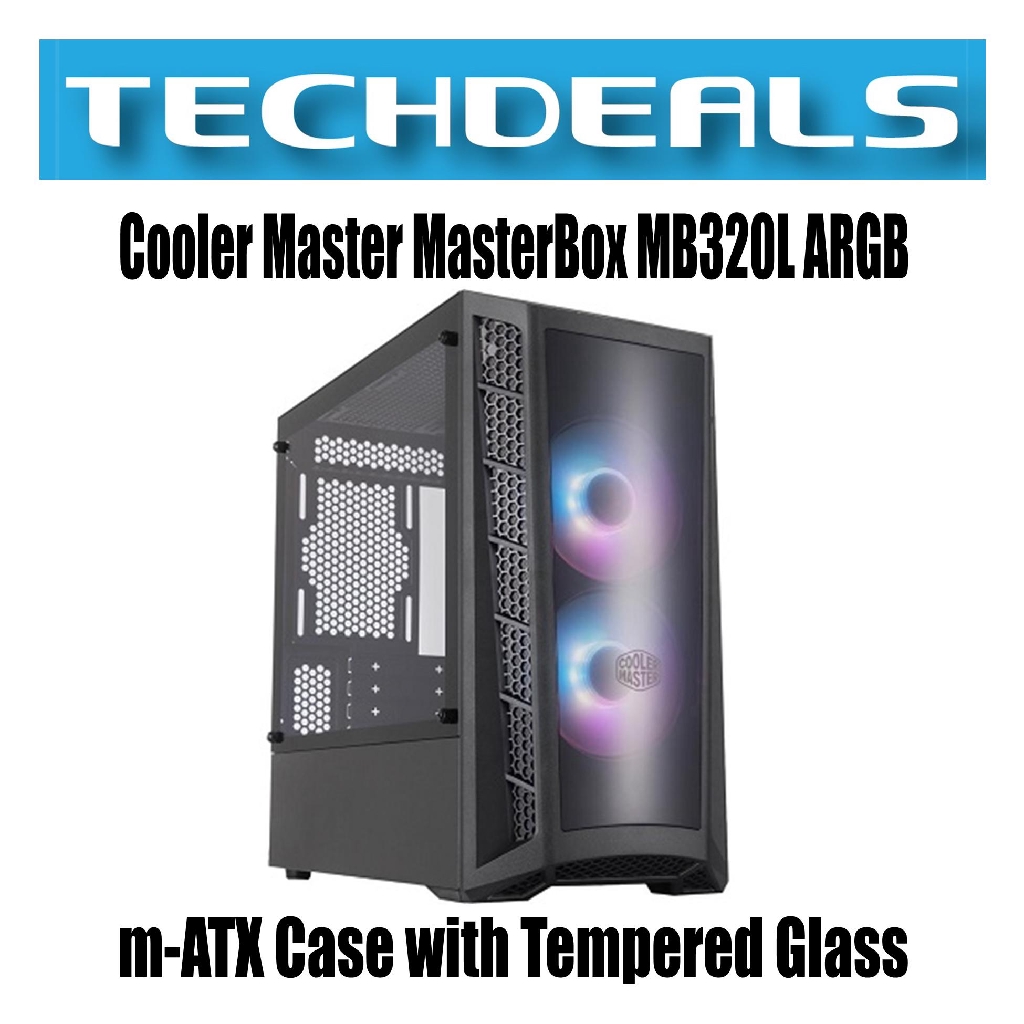 Cooler Master MasterBox MB320L ARGB m-ATX Case with Tempered Glass ...