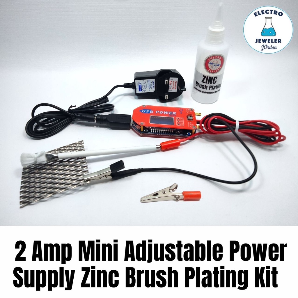 Brush Plating Set Mini 2Amp Adjustable Power Supply CC & CV Mode - Zinc ...