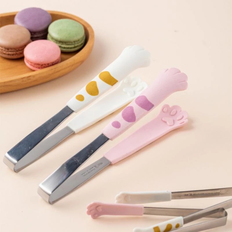 Japanese Cat Paw Shape Food Tongs/ Cute Cartoon Stainless Steel Clips ...