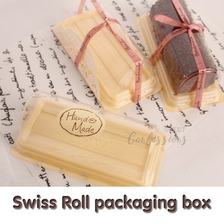 10pcs Swiss roll packaging box log cake box plastic clear transparent ...