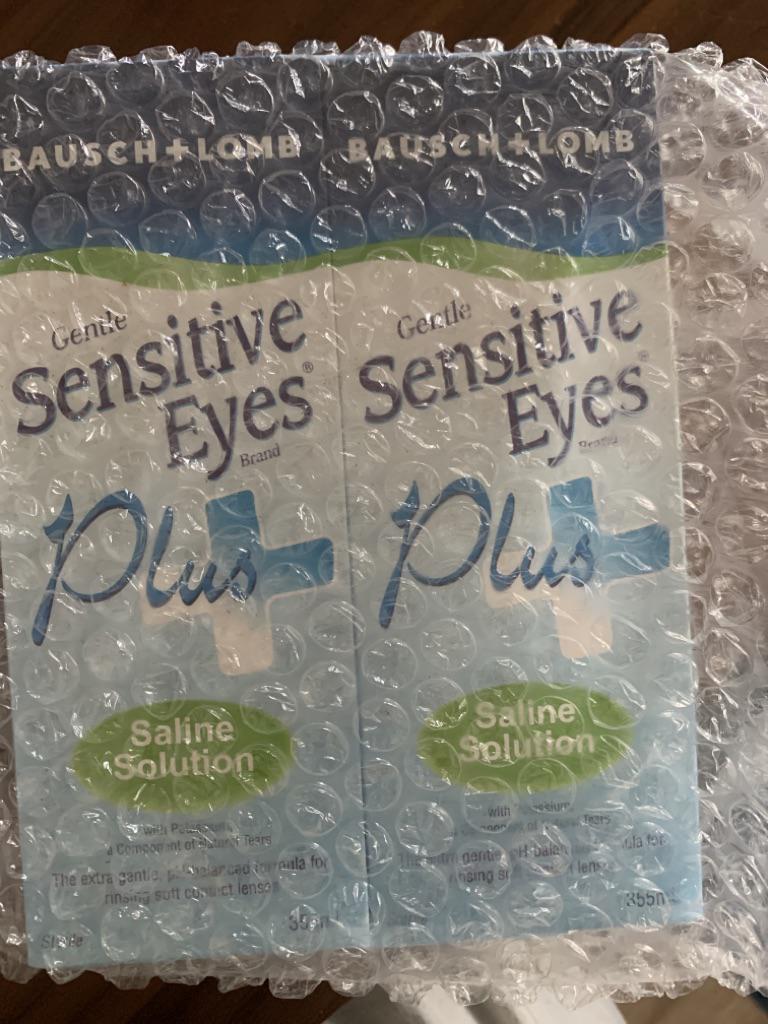 Bausch and Lomb Sensitive Eyes Plus Saline Solution 355ml, Pack of 2 ...