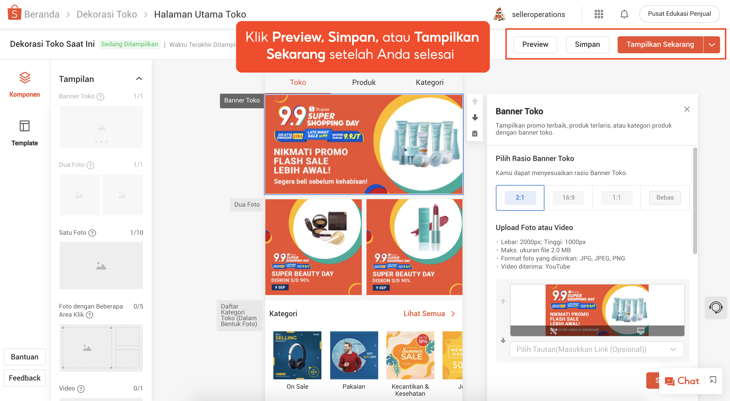 Peningkatan Fitur Dekorasi Toko | Pusat Edukasi Penjual Shopee Indonesia