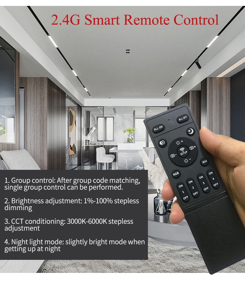 Smart White Recessed Magnetic Track Lights Dimmable 48V Surface mounted ...