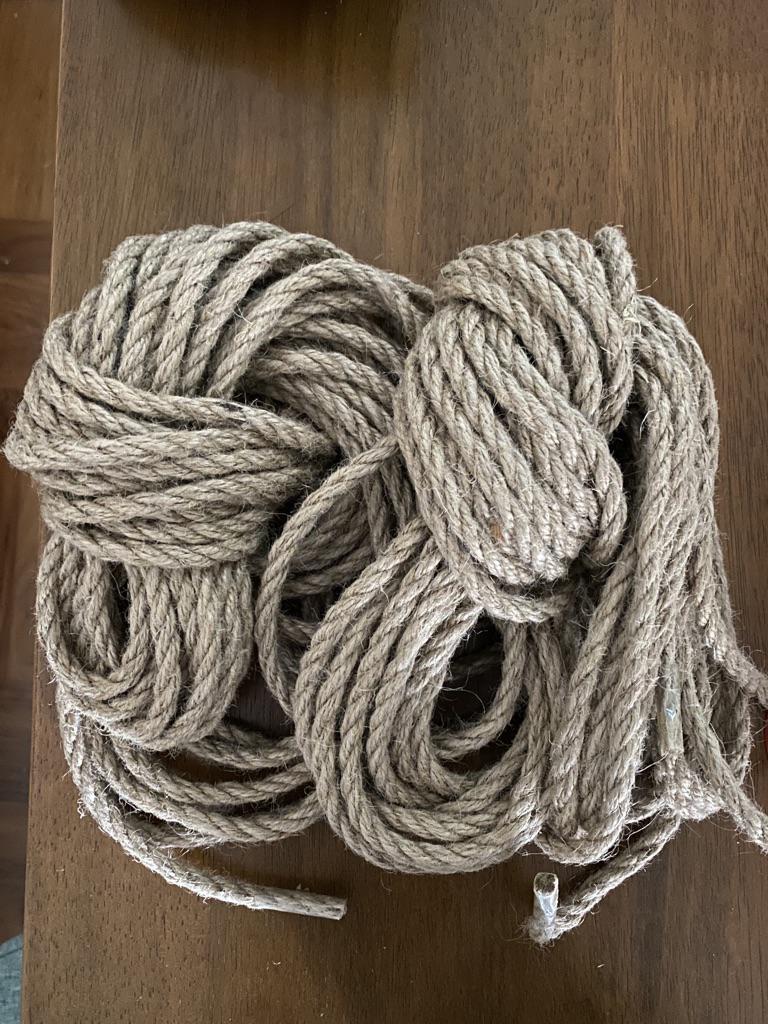 2PCS 10M Twisted Burlap Jute Twine Rope Thick Natural Hemp Cord Sisal ...