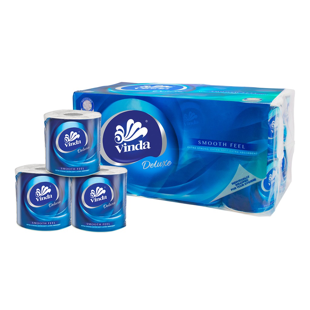 VINDA DELUXE 3PLY SMOOTH FEEL 16 ROLLS TOILET PAPER | Shopee Singapore