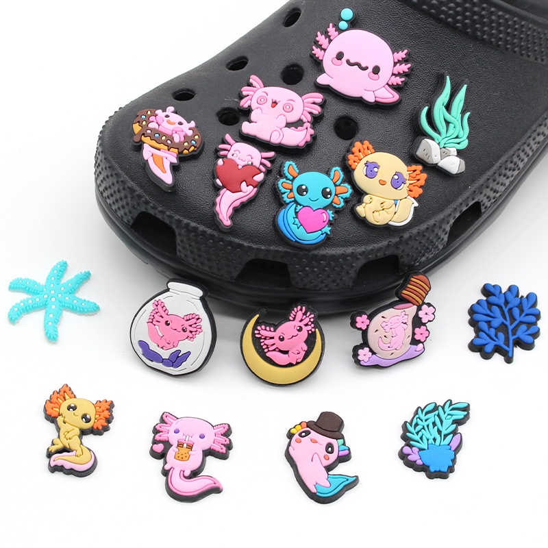 Cute 1pcs Jibz Shoe Charms salamander PVC Croc sandals Decorate Charms ...
