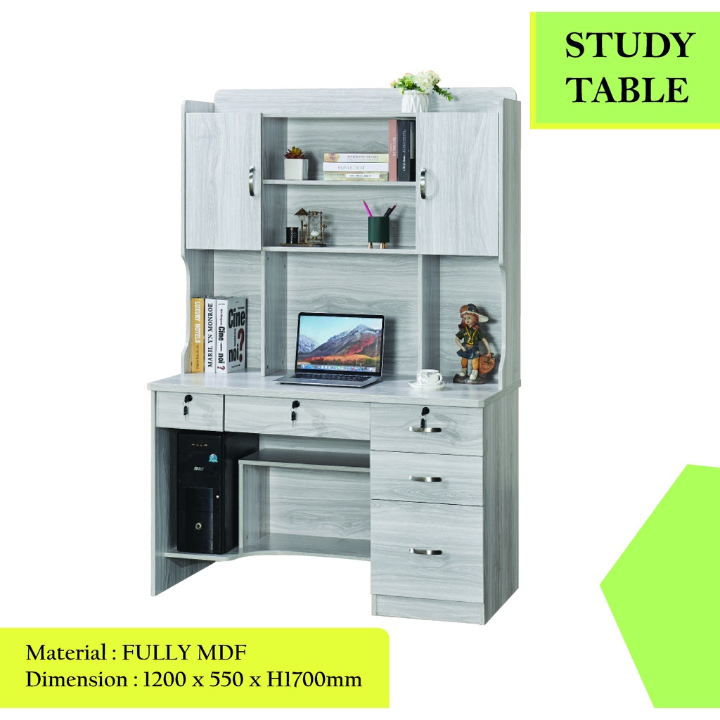 Study Table Study Table With Top Shelve And Drawer Study Desk Writing ...