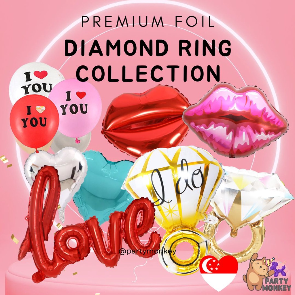 [SG Instock] Diamond Ring Balloon Wedding Proposal Decoration Balloons ...