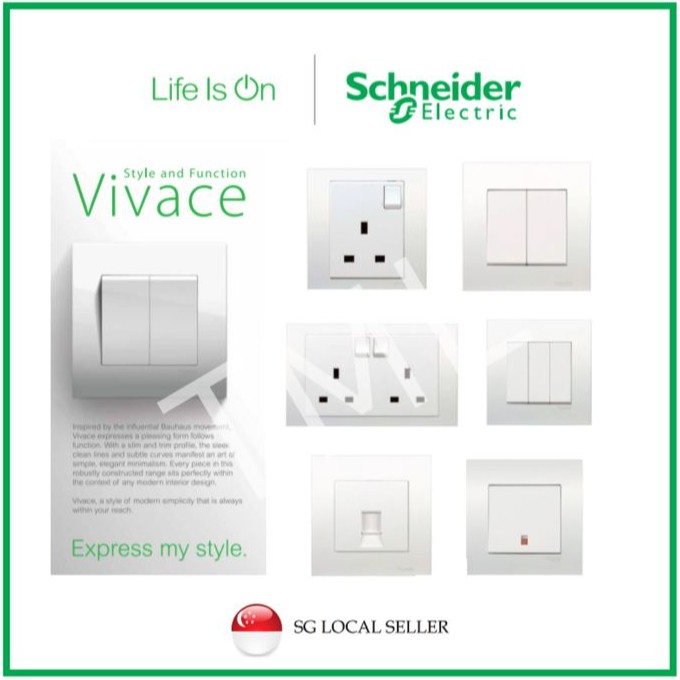 [SG Seller] Schneider Vivace Switch Socket Heater Cat6 TML | Shopee ...