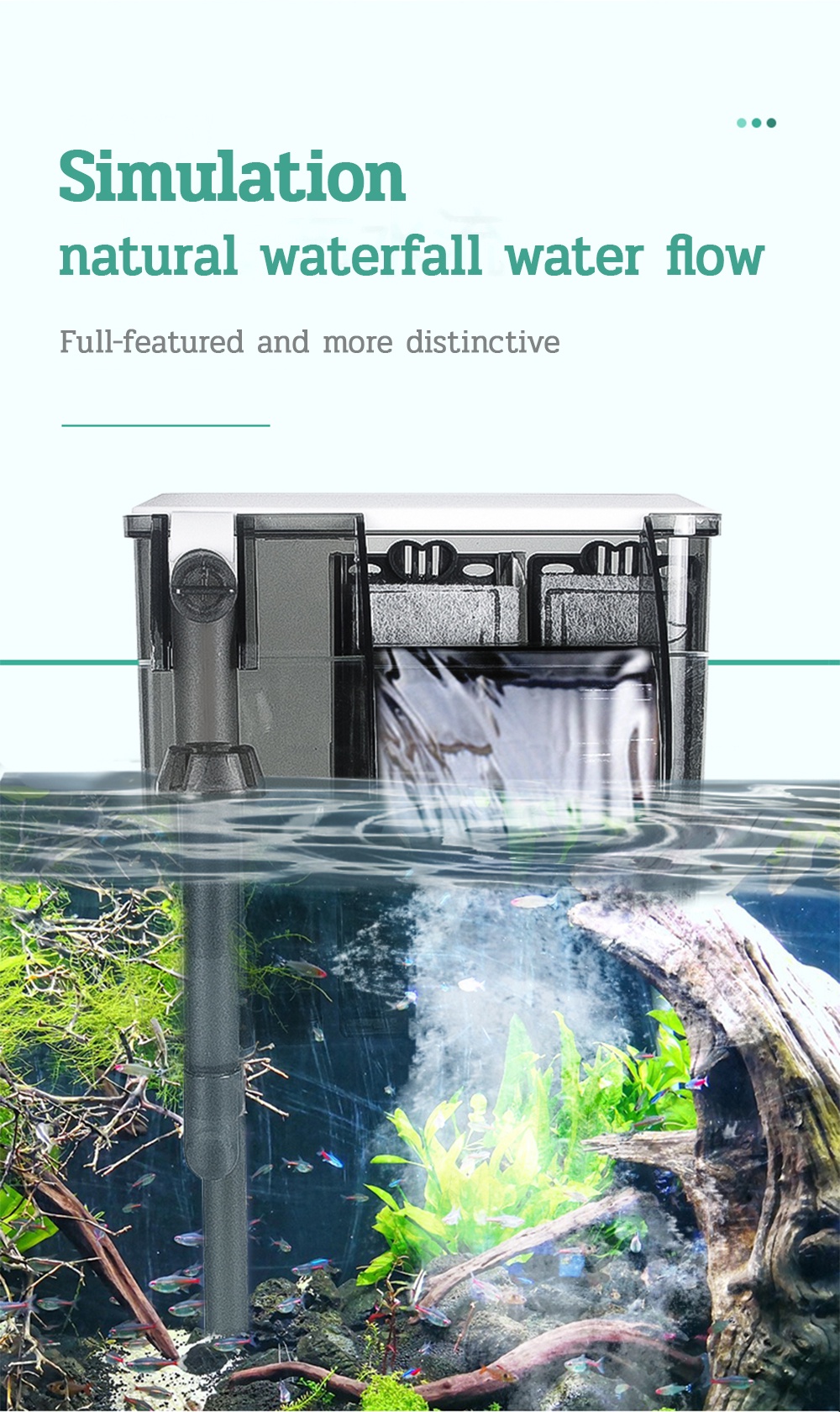 SG Fish Tank Filter, Wall-Mounted Tank Filter, Waterfall ,Hanging ,Mini ...