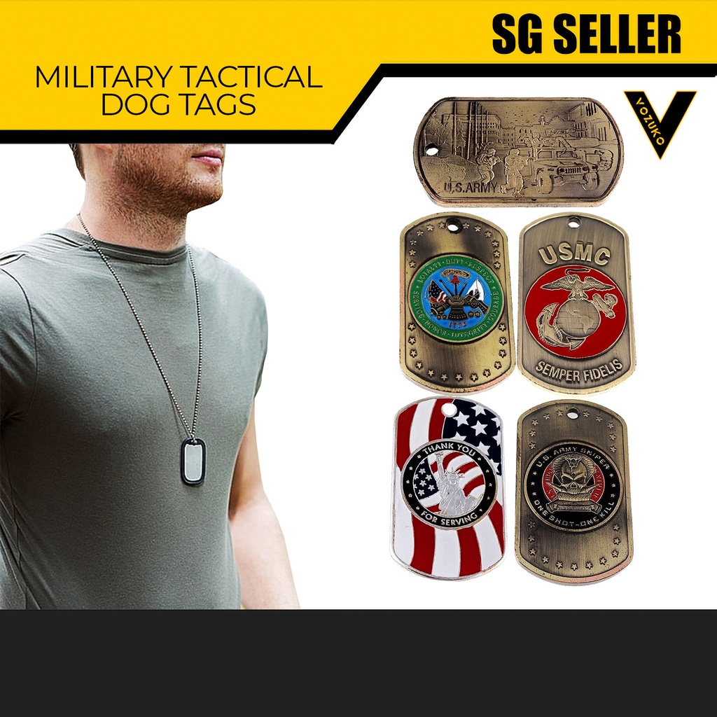 [SG SELLER] Authentic USA Military ID/Dog Tag for Identification ...