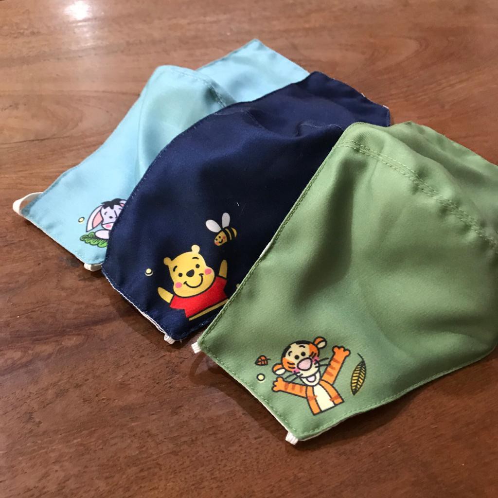 3ply Handmade Fabric Cotton Reusable Face Masks (Winnie the Pooh Bear ...