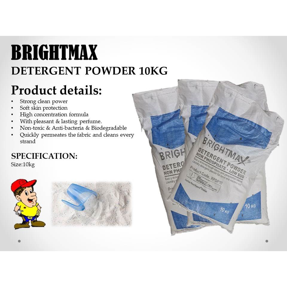 BRIGHTMAX DETERGENT POWDER 10KG | Shopee Singapore