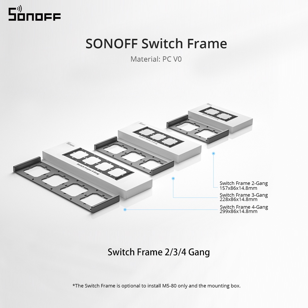 SONOFF M5 SwitchMan Switch Frame 2/3/4 Gang Adapted for M5-80 Smart ...
