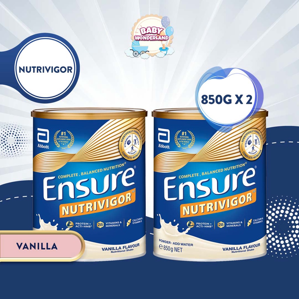 [Bundle of 2] Abbott Ensure NutriVigor Powder Vanilla 850g | Shopee Singapore