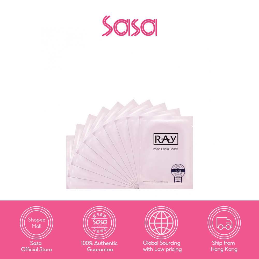 Ray Rose Facial Mask (SaSa Exclusive) (35g x 10pcs) | Shopee Singapore