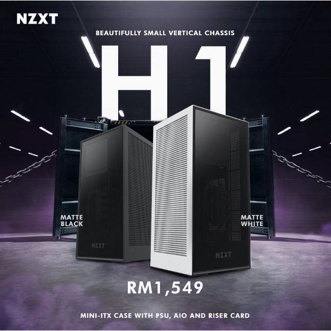 # nzxt h1 mini itx casing with psu, aio, and riser card # fixed batch ...