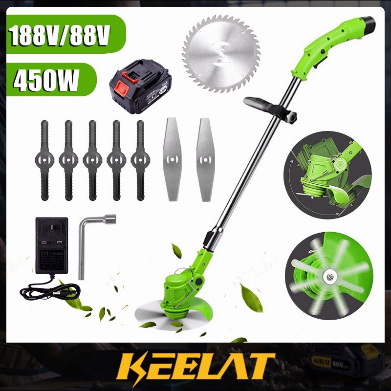 KEELAT [ SG Ready ] 188V/288V Cordless Grass Trimmer Lawn Mower ...