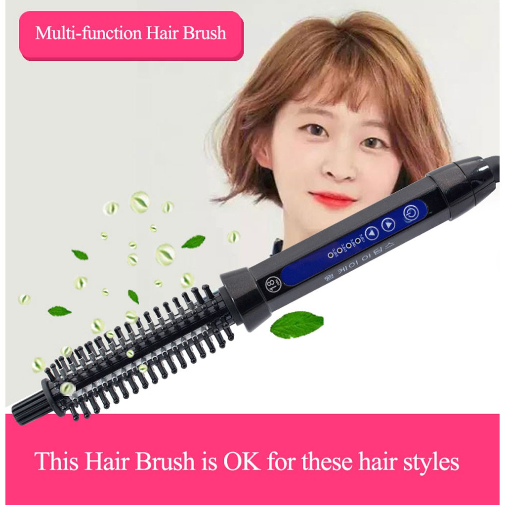 Korea Hair Curling Brush Comb Curling Iron Ceramic Hair Curler ...