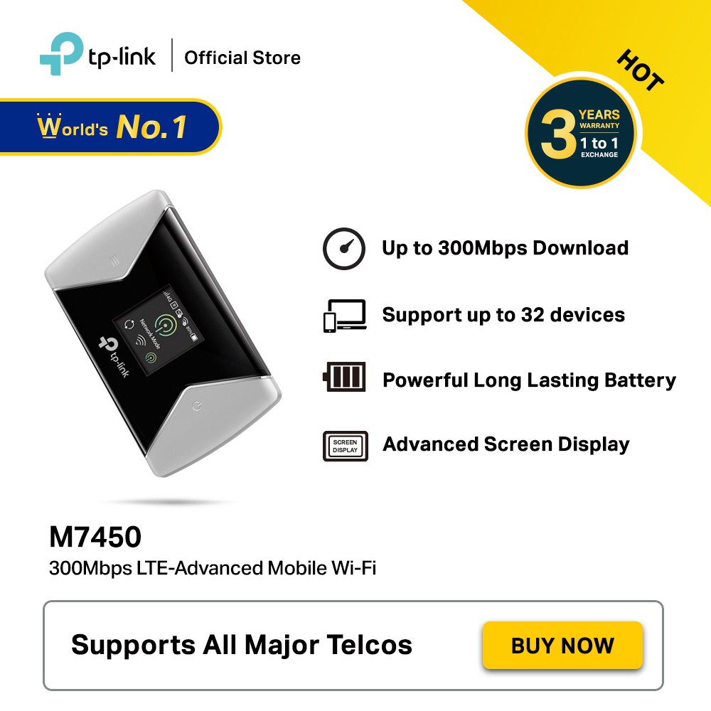 TP-LINK M7450 300 Mbps 3G/4G LTE-Advanced Mobile Dual Band Travel WiFi ...