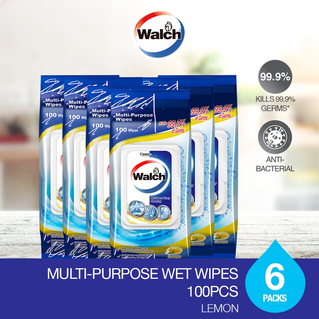 Walch® Multi-Purpose Wet Wipes 100pcs x 6 Packs | Shopee Singapore