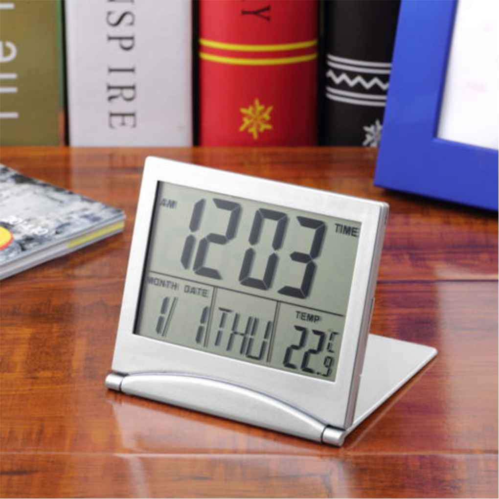 LCD Display Calendar Alarm Clock Desk Digital Thermometer Flexible Desk ...