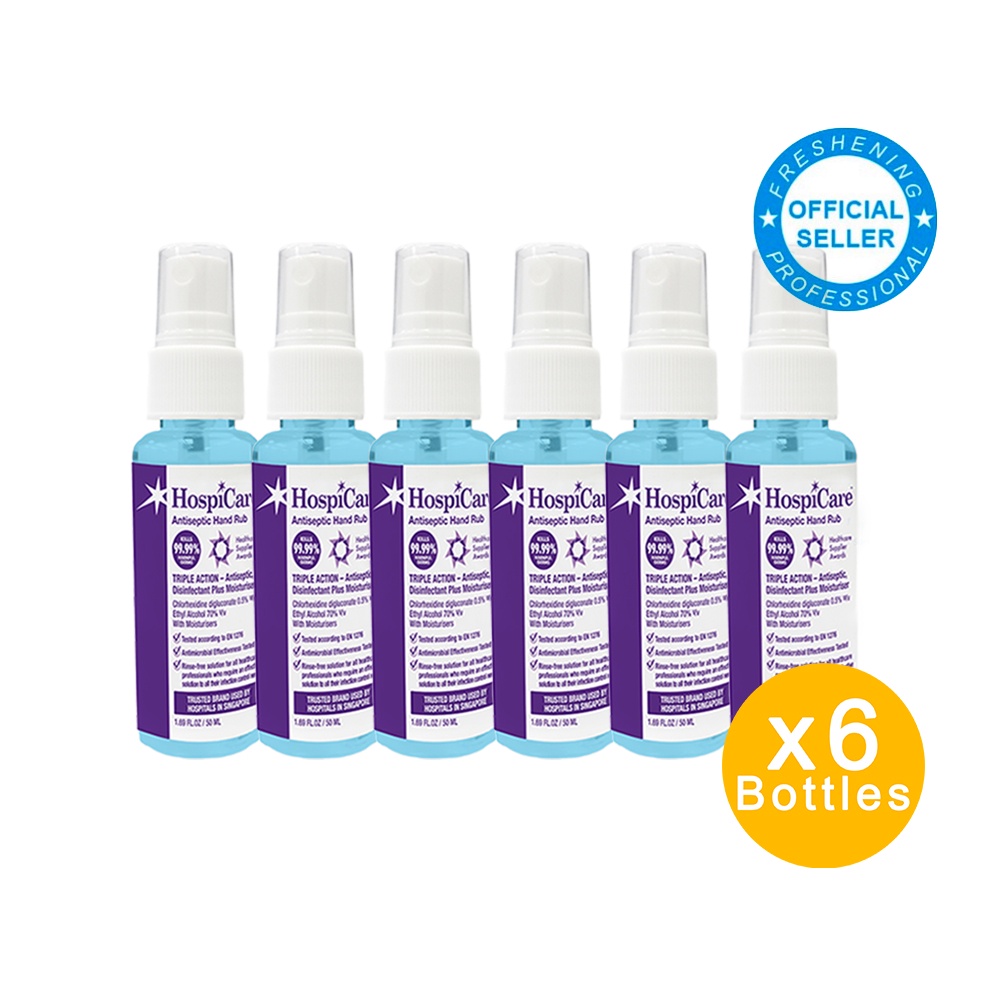 HospiCare Antiseptic Hand Rub 50ml w/ 70 Percent Ethyl Alcohol & 0.5% ...