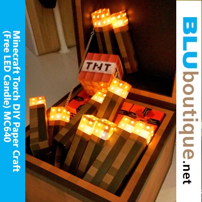 Minecraft Torch DIY Paper craft Papercraft (with LED candle) | Shopee ...