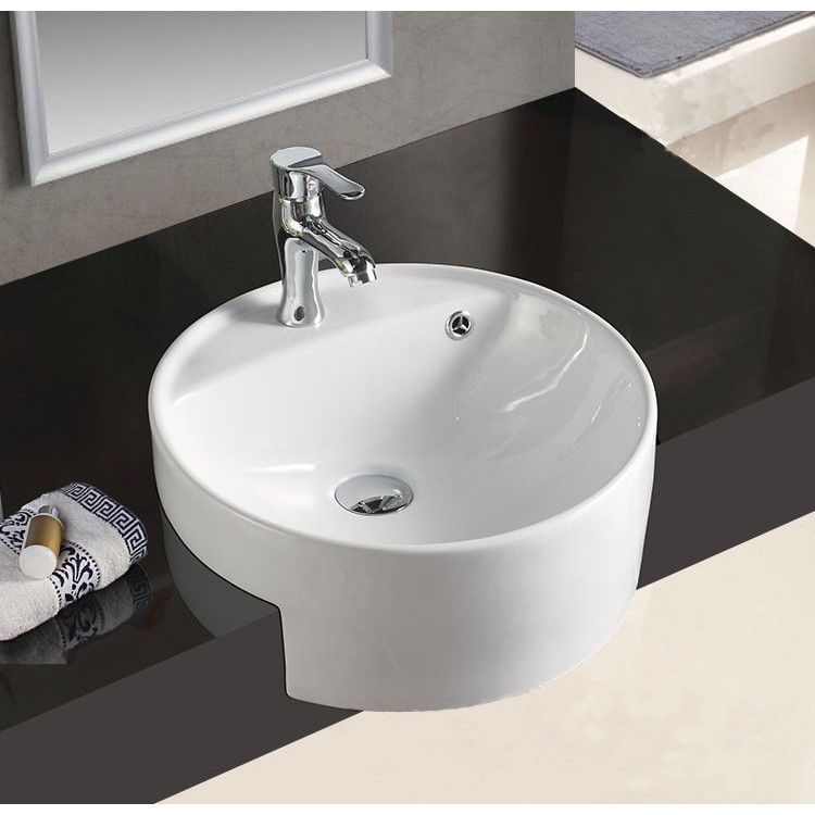 【SG Stock】Semi Recess White Round Ceramic Basin | Shopee Singapore