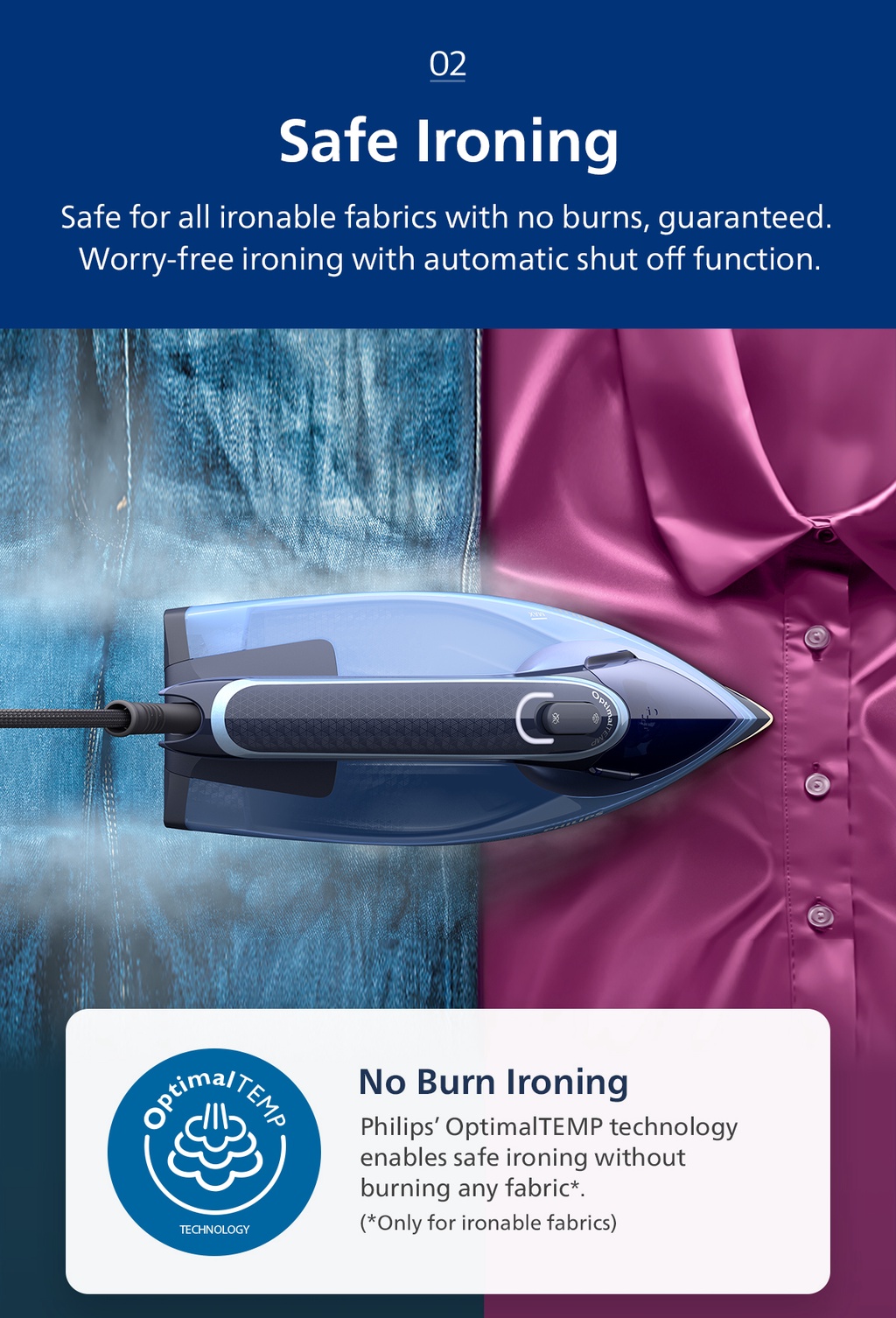 PHILIPS Azur Steam Iron 8000 series with OptimalTEMP technology ...