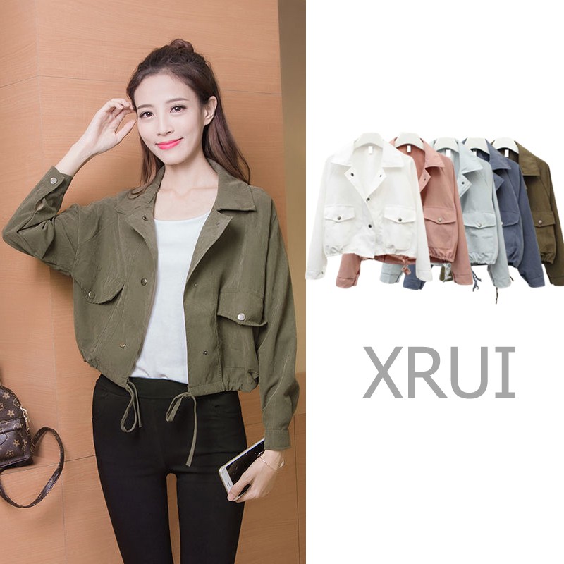 READY Jacket Women's Korean loose jaket green top bomber Jacket ...