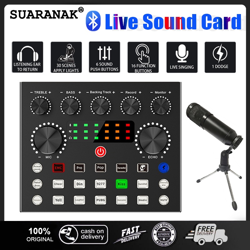 Bluetooth Live Sound Card Set with Mic 800mAh Mobile Phone Voice ...