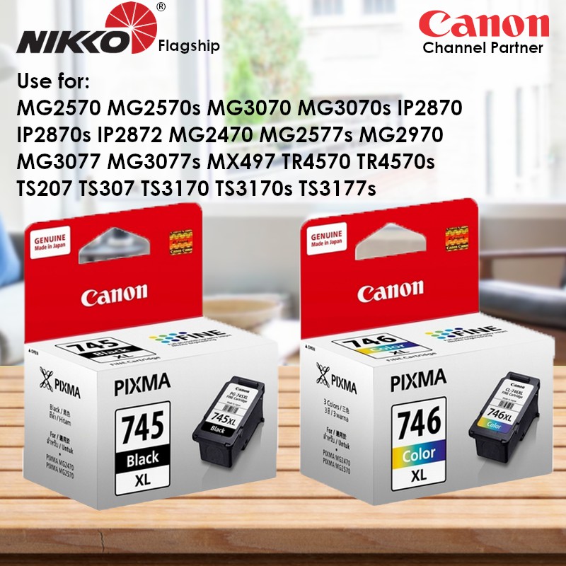 Bundle of 2 Canon PG-745XL CL746XL PG 745XL CL 746XL Black Color Ink ...