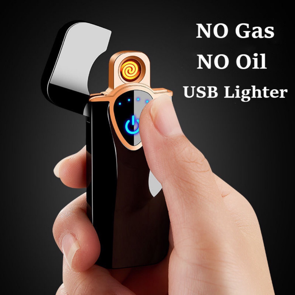 (Local Seller) Aluminium Alloy USB Rechargeable Lighter Flameless ...
