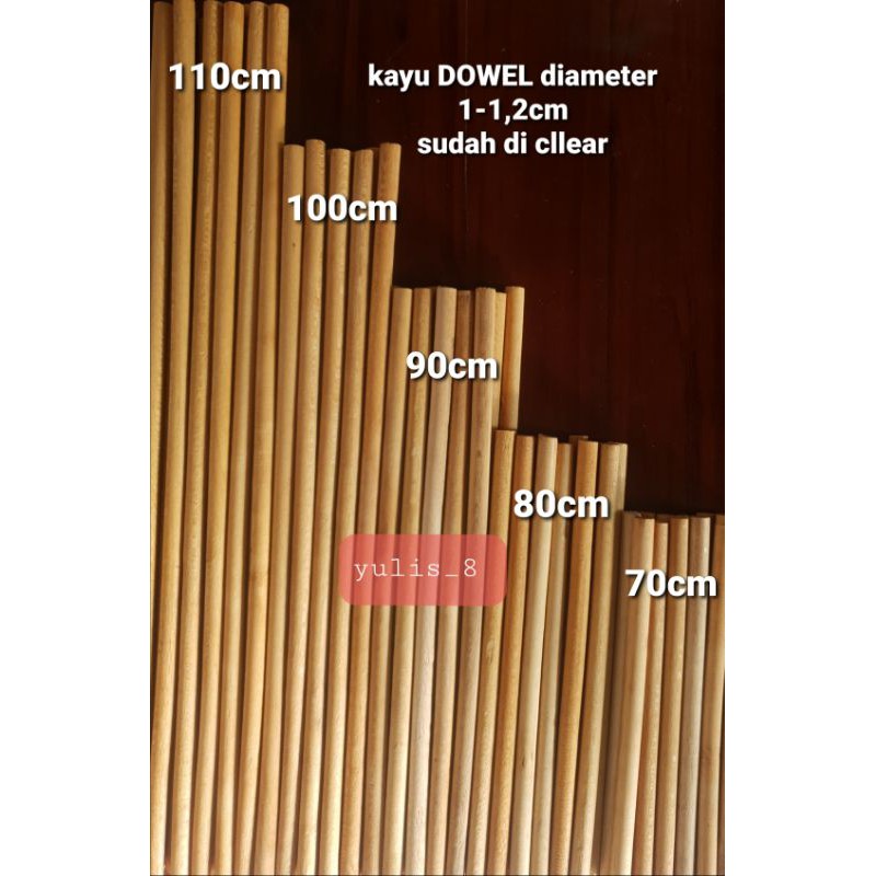 KAYU Dowel Wood diameter 1-1.2cm Already cllear 70cm-110cm | Shopee ...