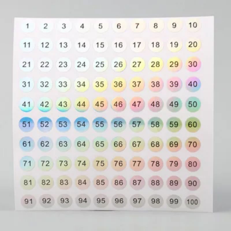 1-500 WATERPROOF CHROME HOLO SILVER NUMBER LABEL STICKER SHEET | Shopee ...