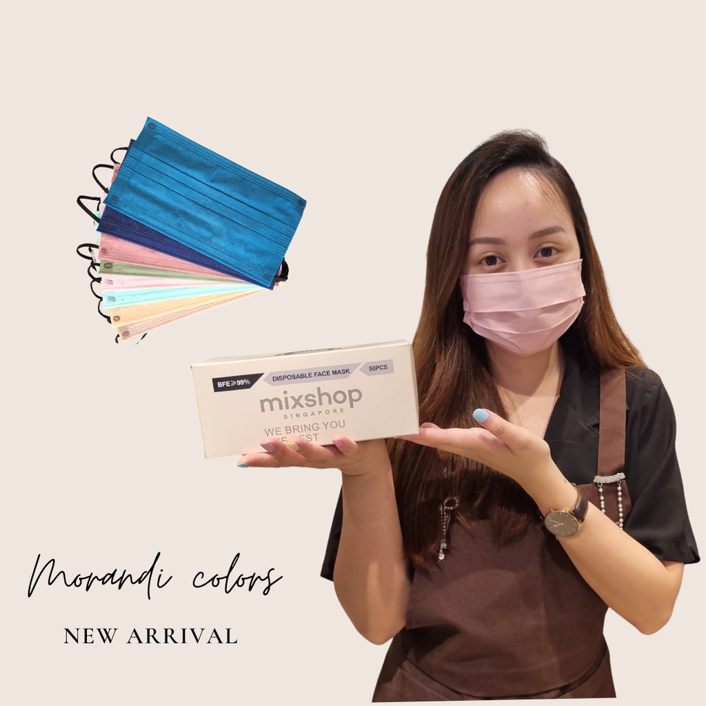 mixshop Morandi colors 3PLY disposable face mask, Medical Mask, BFE>99% ...