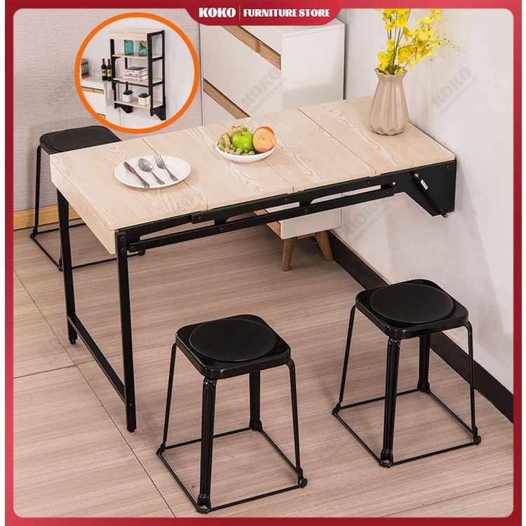 Folding table deformed wall-mounted dining table multifunctional ...