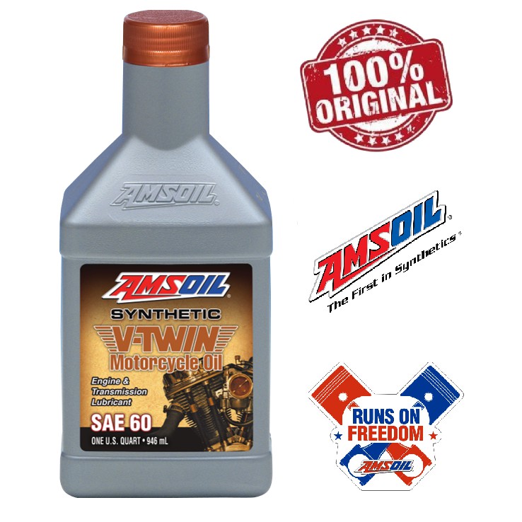 Amsoil SAE 60 Synthetic V-Twin Motorcycle Oil (1 Quart) 946ml | Shopee ...
