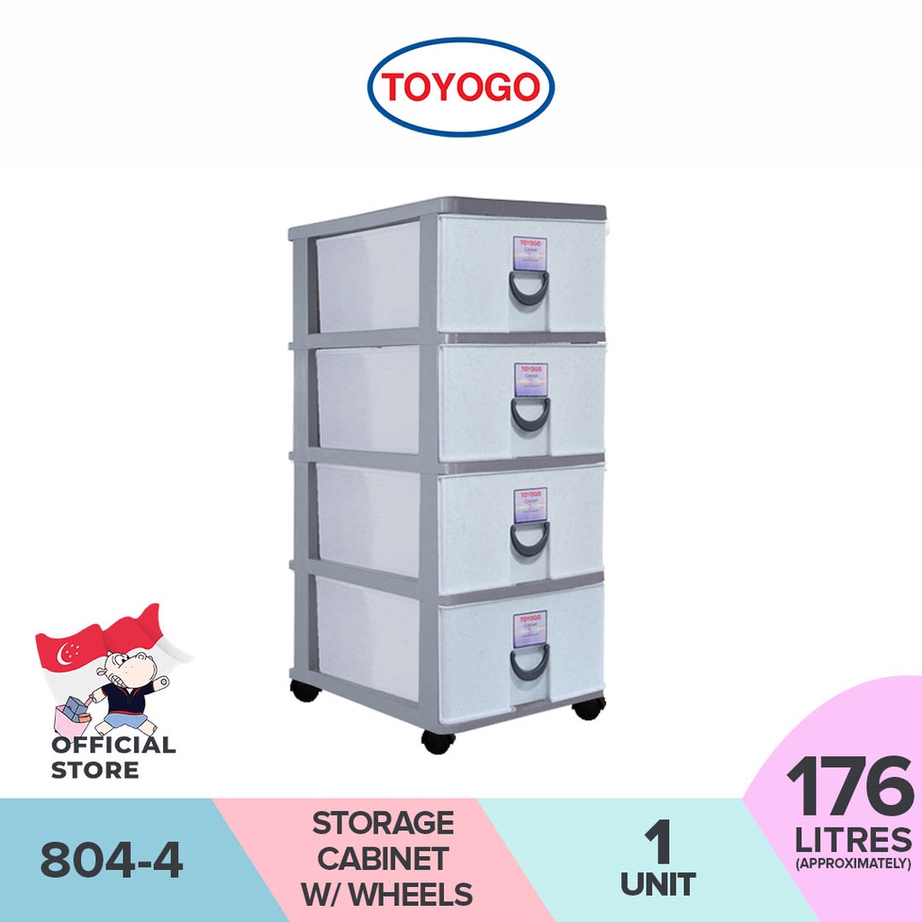 Toyogo 804-4 804-5 Plastic Storage Cabinet / Drawer With Wheels ...