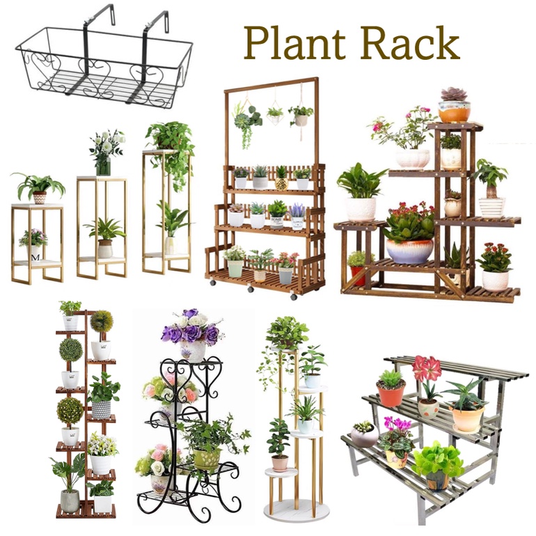 Plant Rack Wooden Plant Stand Stainless Steel Plant Rack Flower Rack ...