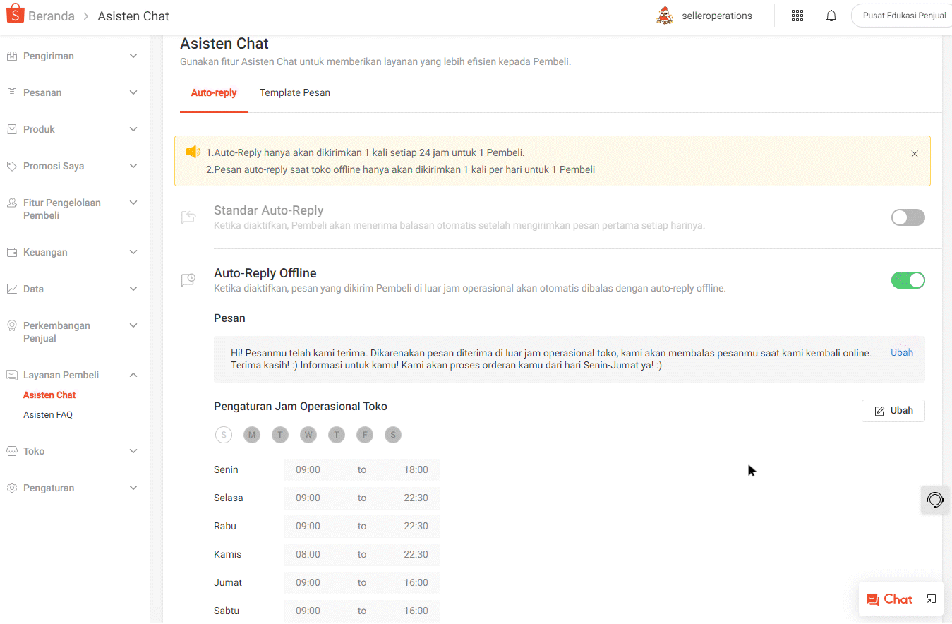 Auto Reply di Asisten Chat | ID Pusat Edukasi Penjual [Shopee]