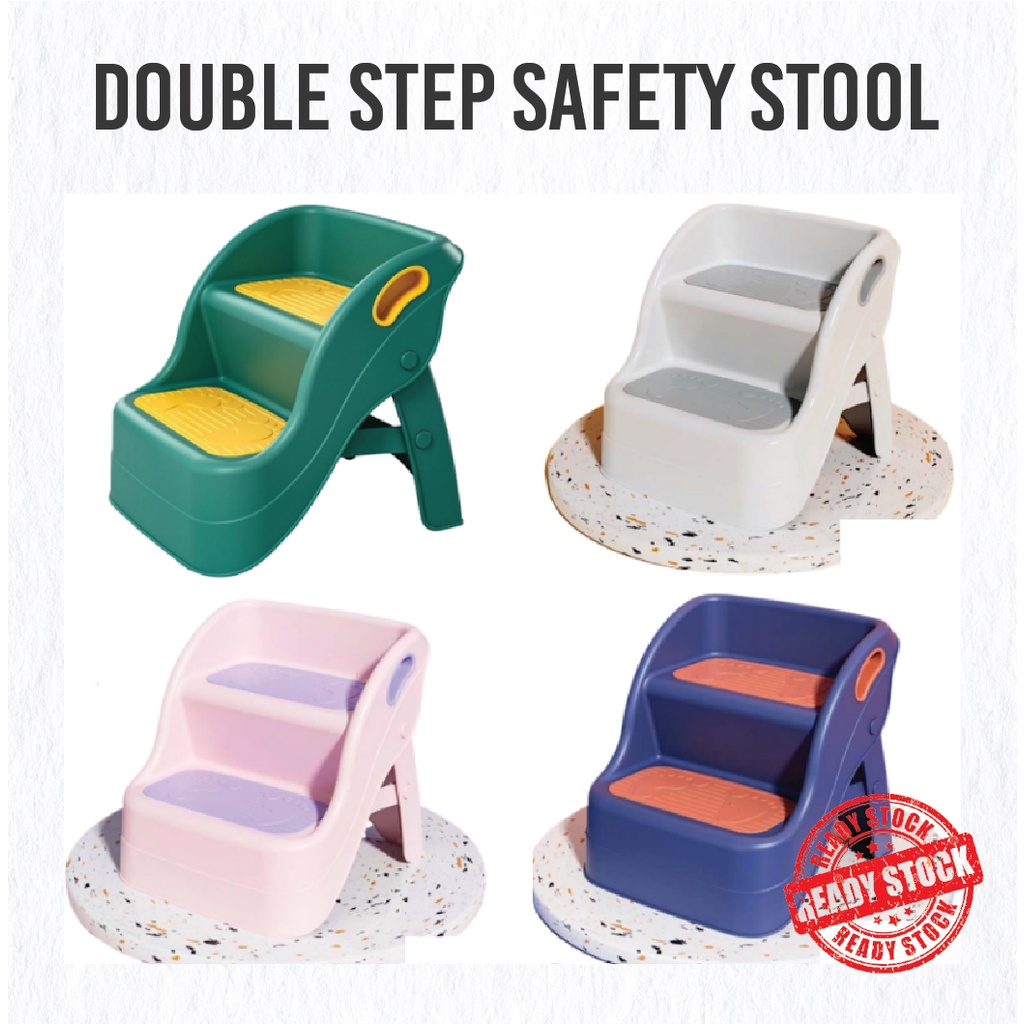 Foldable Kids 2-Step Stools Kids Bathroom Stepping Stool Toilet Potty ...