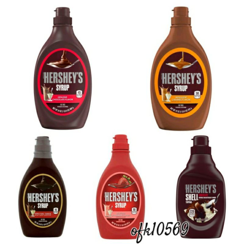 Hershey's Chocolate Syrup (Chocolate/Special Dark/Caramel/Strawberry ...